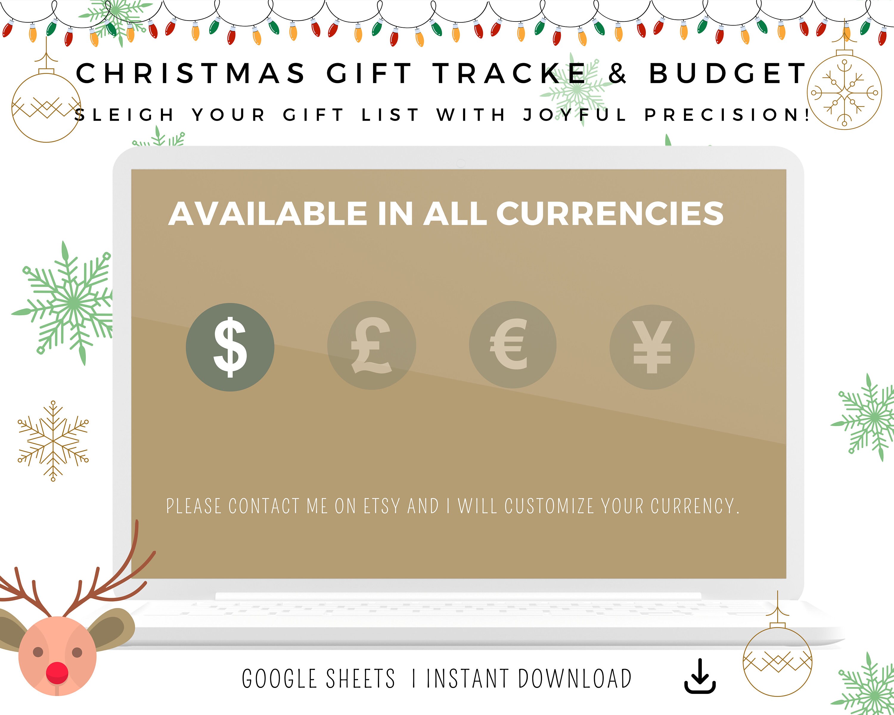 Christmas Gifts Tracker Template | Christmas Gifts Budget Google Sheet ...