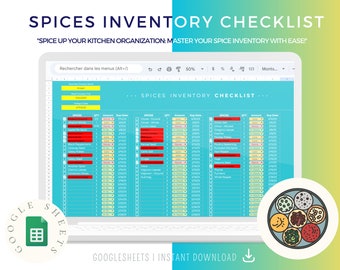 Spices Inventory List, Pantry Inventory Spreadsheet, Spice Inventory ...