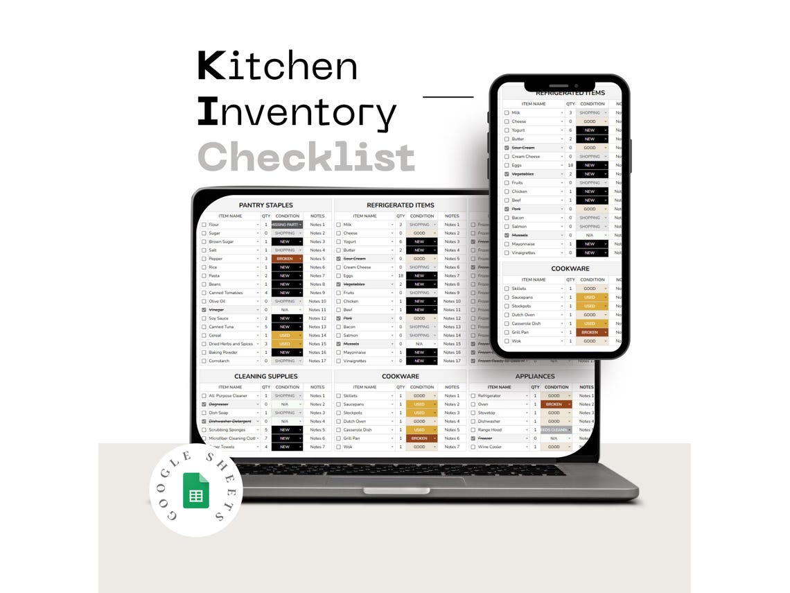 Editable Kitchen Inventory Tracker Template Pantry, Freezer, Food ...