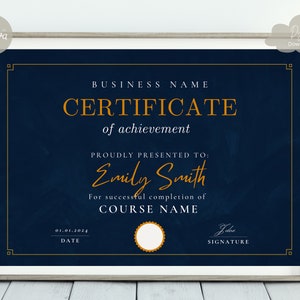 Certificate of Completion Template for Nail Course, INSTANT DOWNLOAD ...