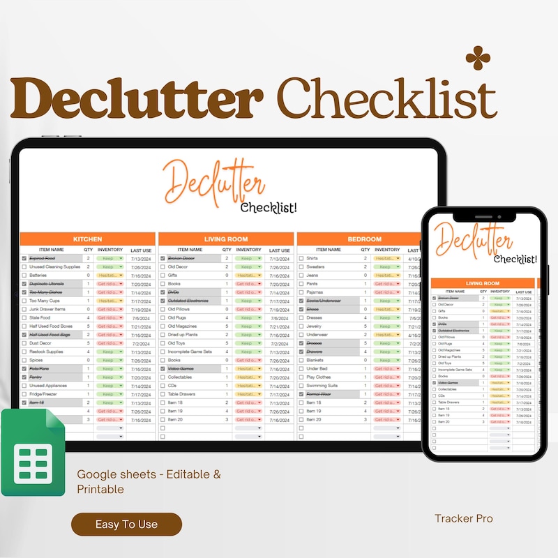 Declutter Excel Sheet - Etsy