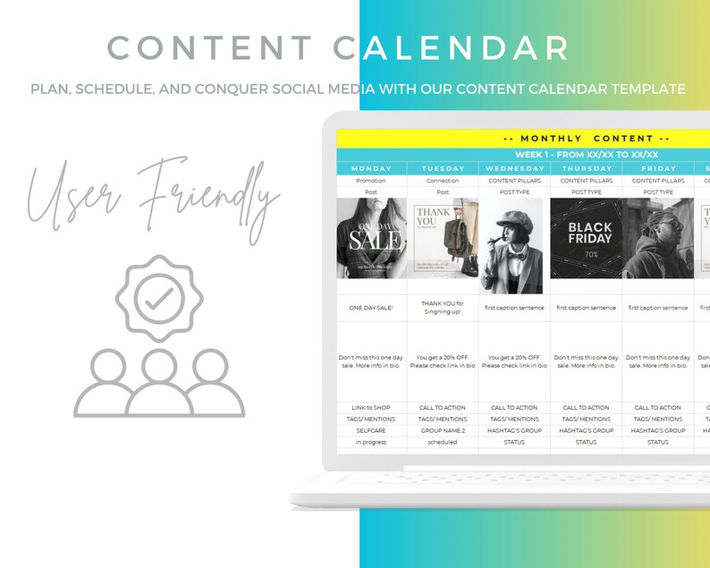 Social Media Content Calendar Google Sheets Template, Social Media ...