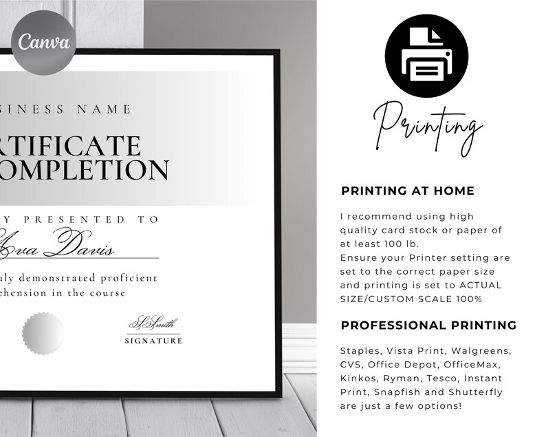 Certificate of Completion Template, DIY Makeup Course Certificate ...