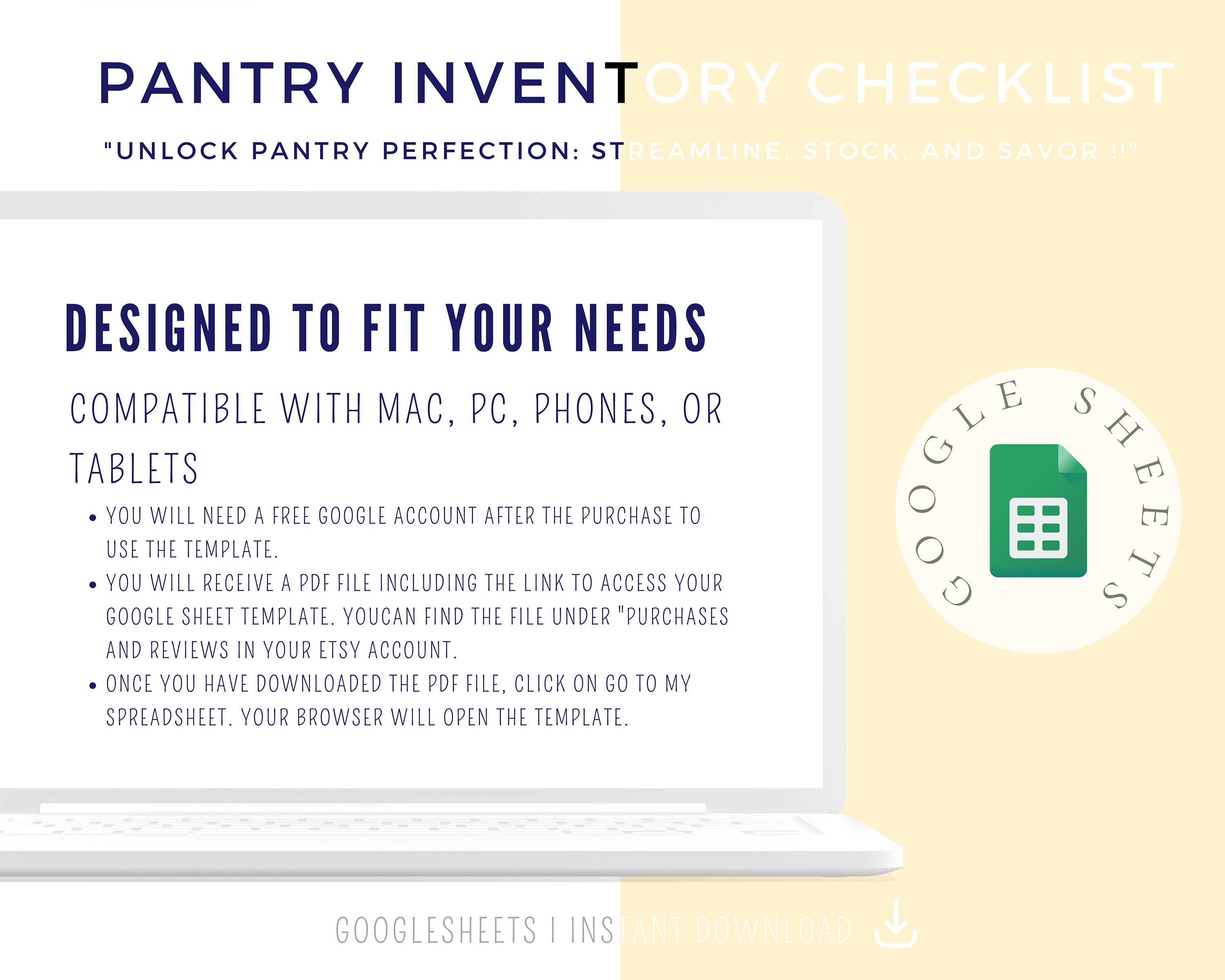Pantry Inventory Template, Pantry List, Pantry Planner, Food Inventory ...