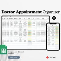Medical Planner Spreadsheet | Digital Medication Tracker | Appointment ...