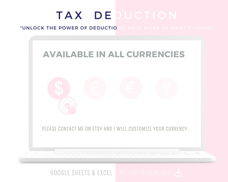 Tax Deduction Tracker Excel Spreadsheet, Editable Tax Deductions List ...