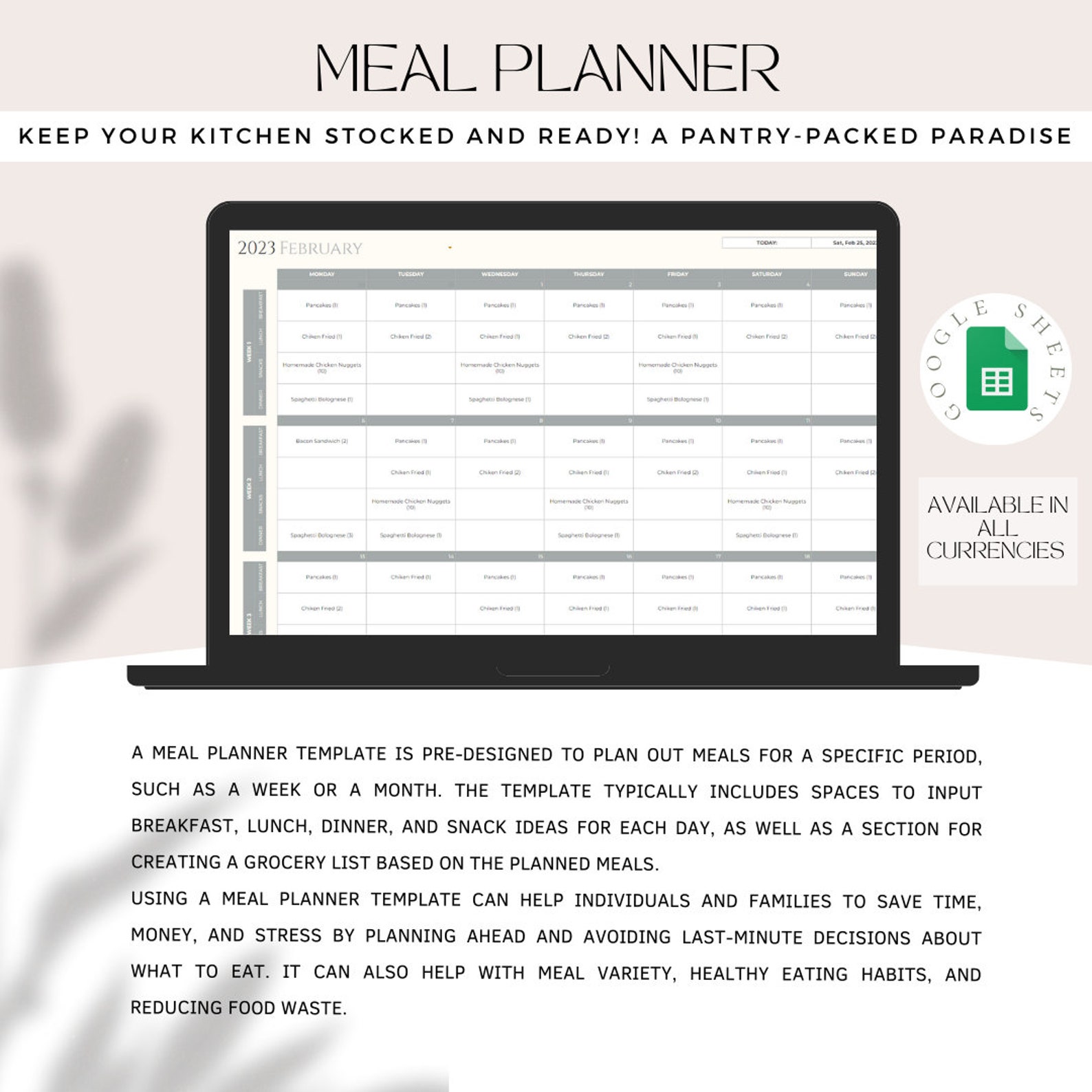 Recipe Cost Calculator, Spreadsheet Template for Excel & Google Sheets ...