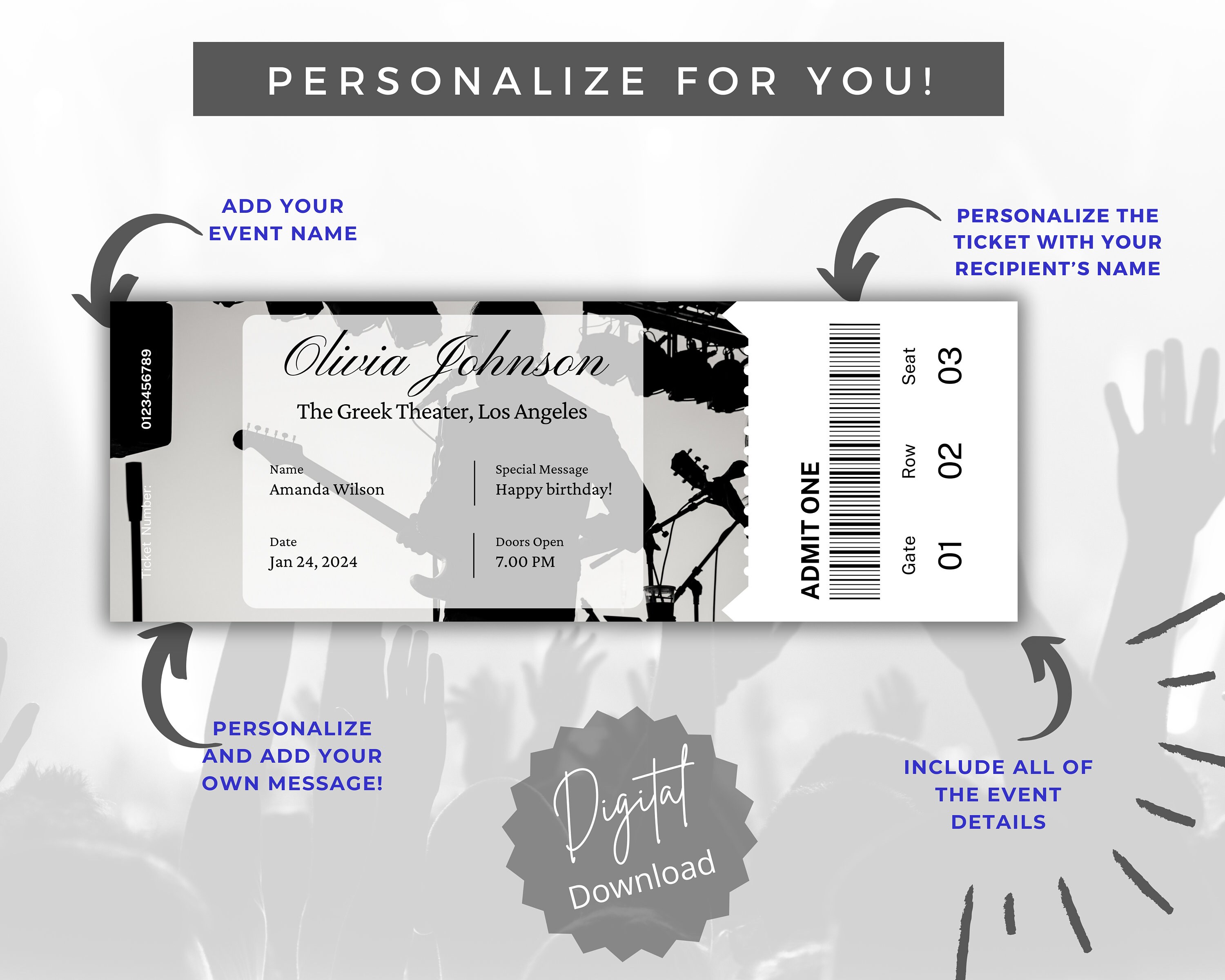 Event Ticket Template EDITABLE DIY Event Printable Surprise - Etsy