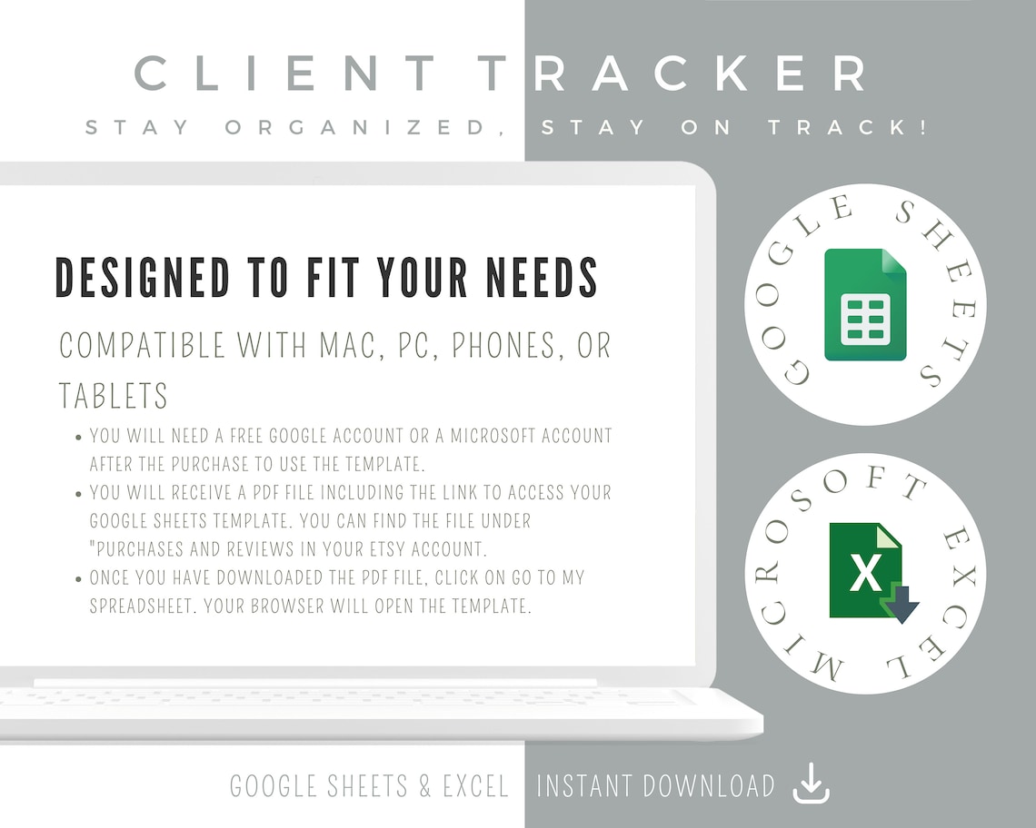 Client & Task Tracker Business Planner Spreadsheet | Communication Log ...
