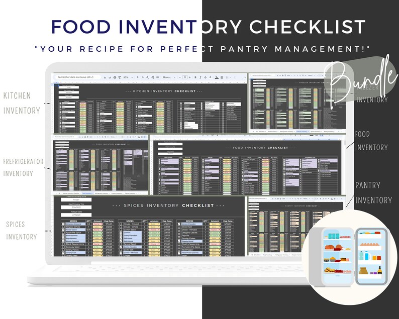 Food Inventory Ultimate Bundle Food Tracker Spreadsheet - Etsy