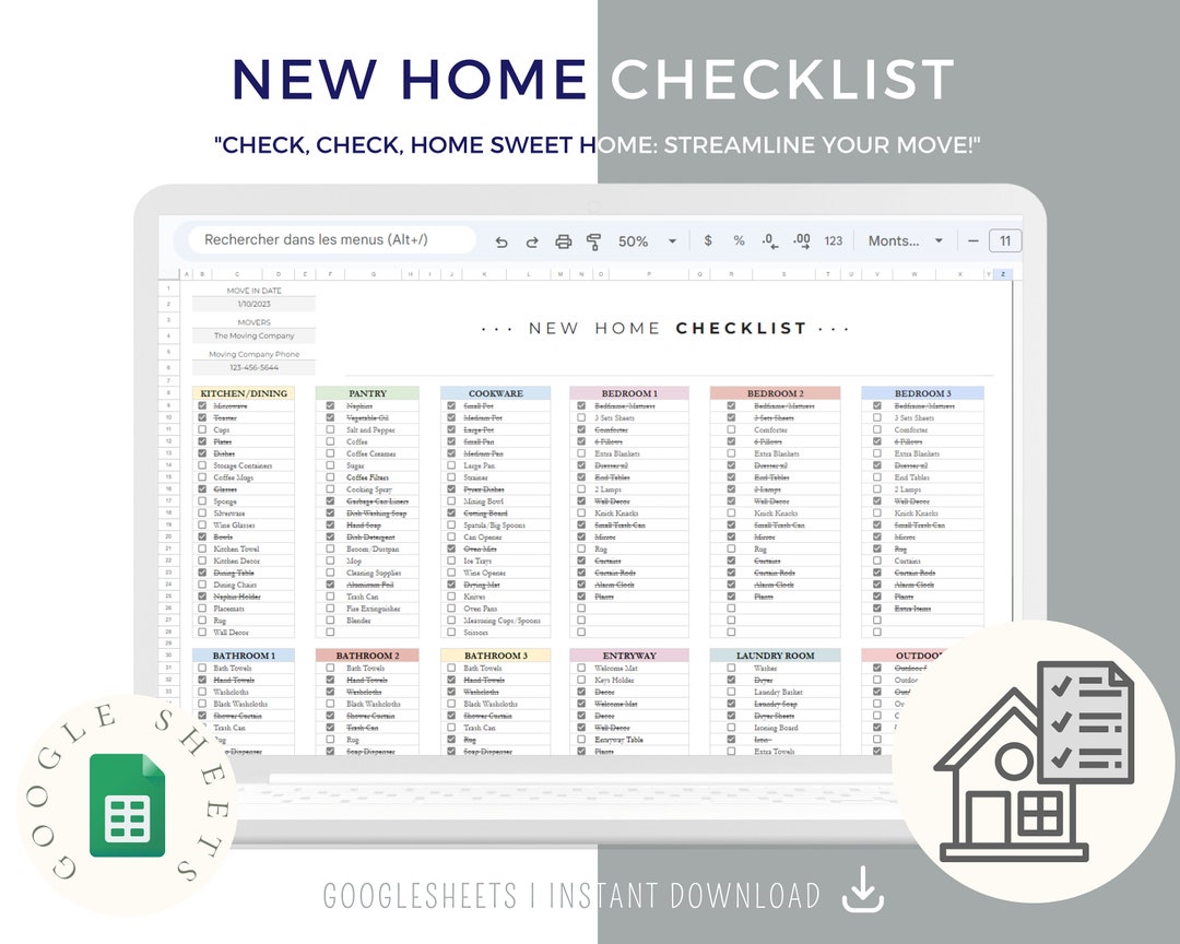 New Home Planner Template New Apartment Essentials Checklist - Etsy