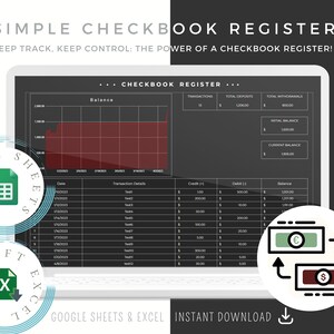 Checkbook Register Excel Spreadsheet, Check Book Register Google Sheets, Check Register Book ...
