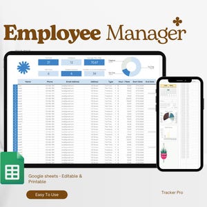 HR Employee Dashboard Template, Employee Information for Google Sheets ...