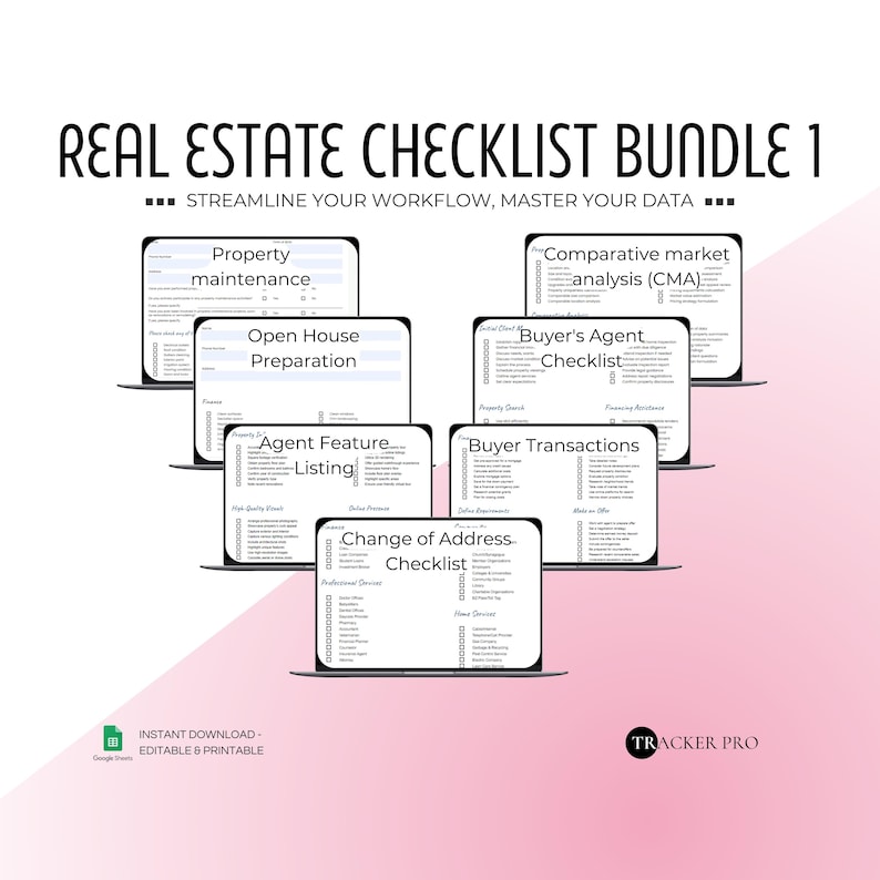 Real Estate Management Template Bundle, Transaction Checklist ...