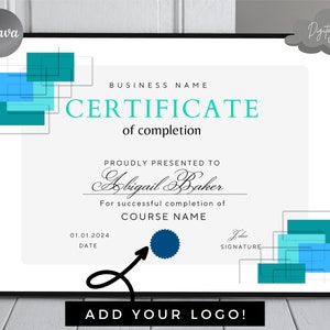 Certificate of Achievement Template, Editable Certificate of Completion ...