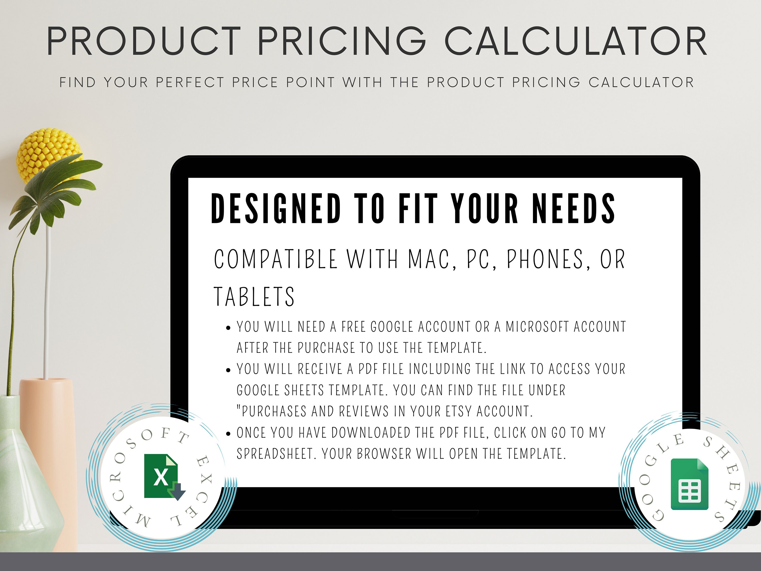 Product Pricing Calculator Spreadsheet for Excel and Google Sheets ...