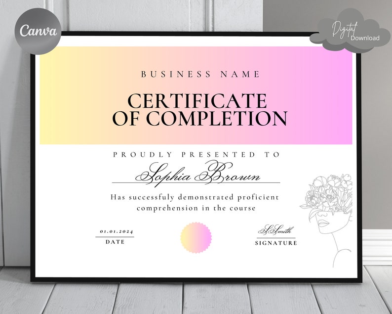 Certificate of Completion Template, DIY Makeup Course Certificate ...