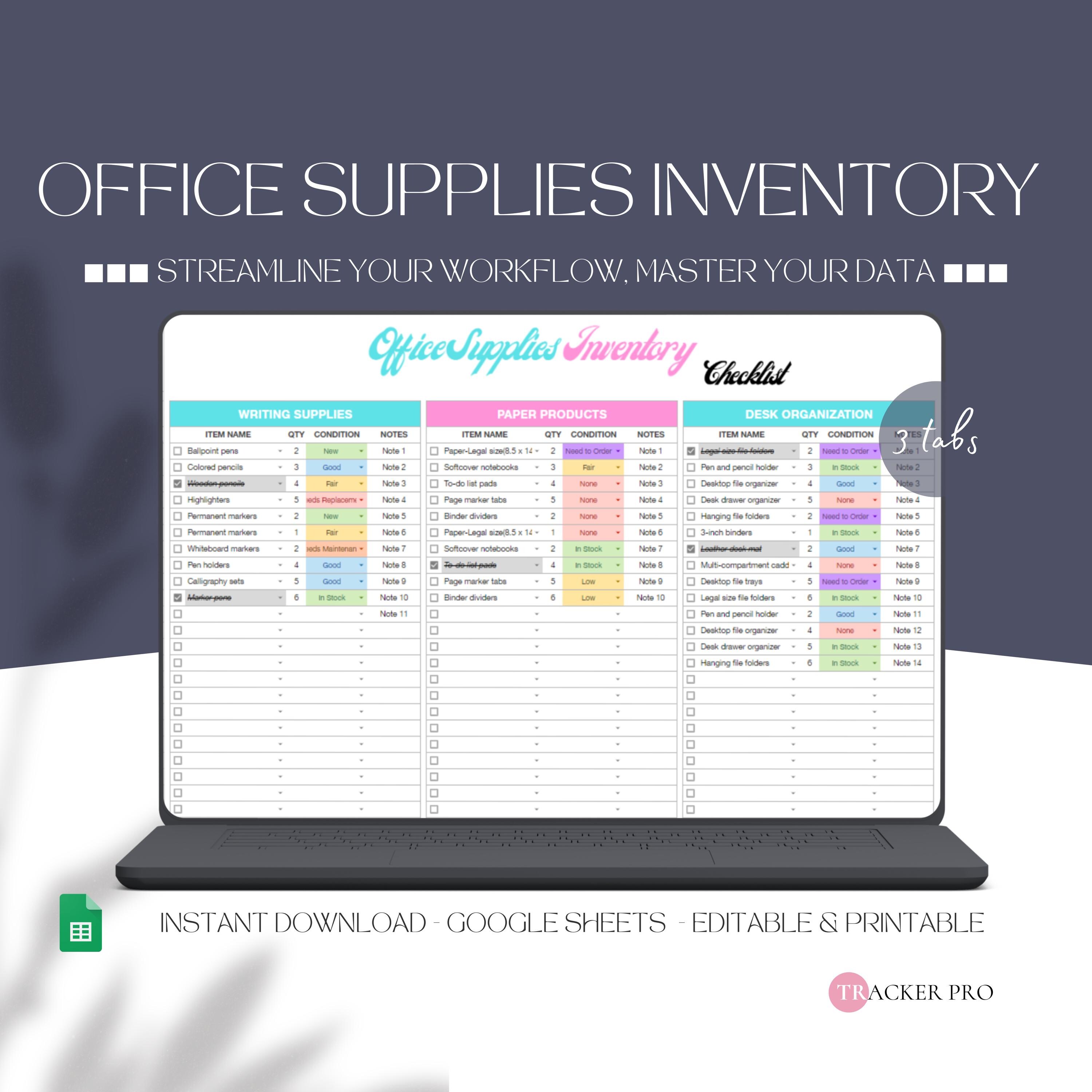 Office Supplies Checklist, Business Office Supplies Checklist Template ...