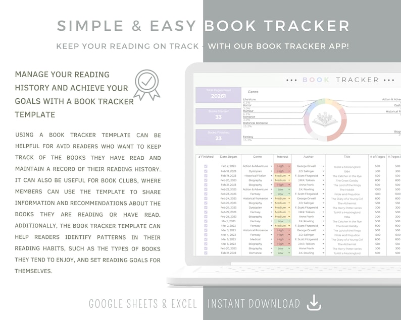 Reading Tracker, Ultimate Book Tracker Template, Track Your Reading ...