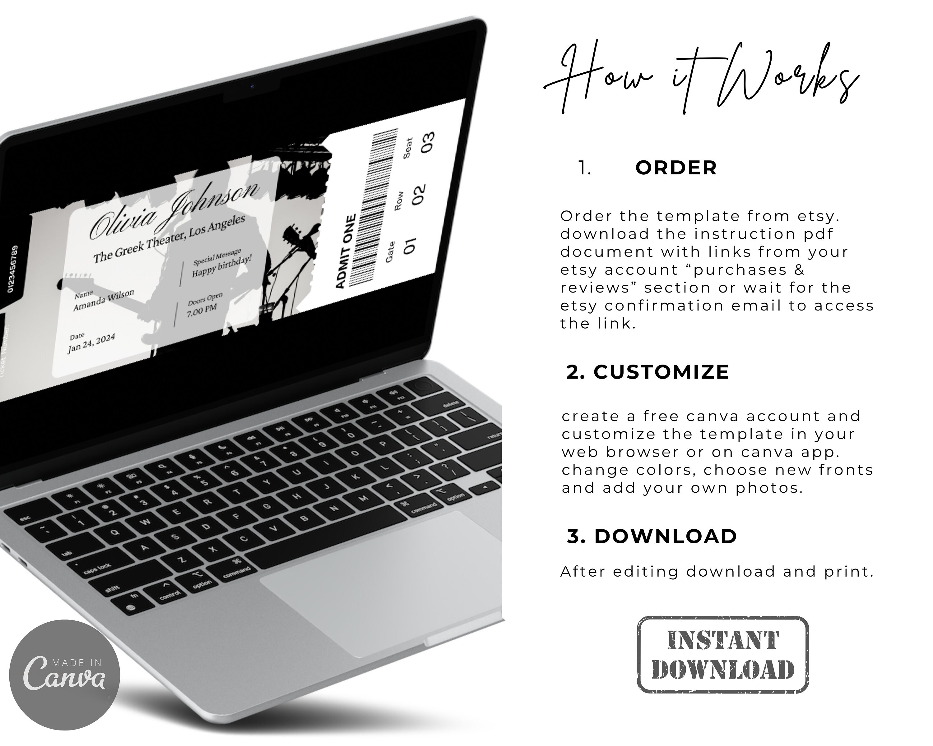 Event Ticket Template EDITABLE DIY Event Printable Surprise - Etsy