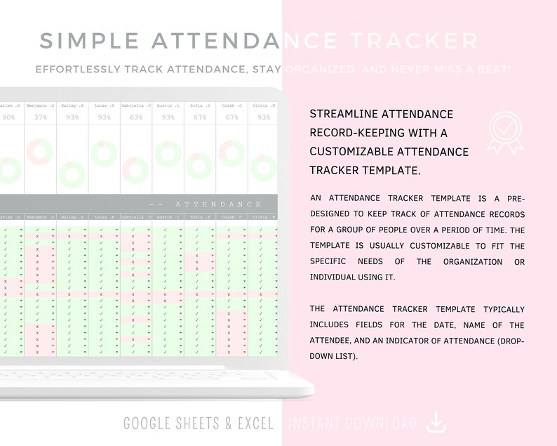 Employee Attendance Tracker, Leave Tracker, Punctuality Tracker, Excel ...