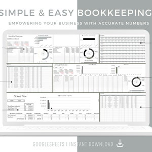 Easy & Simple Bookkeeping Template Google Sheets Income and Expense ...