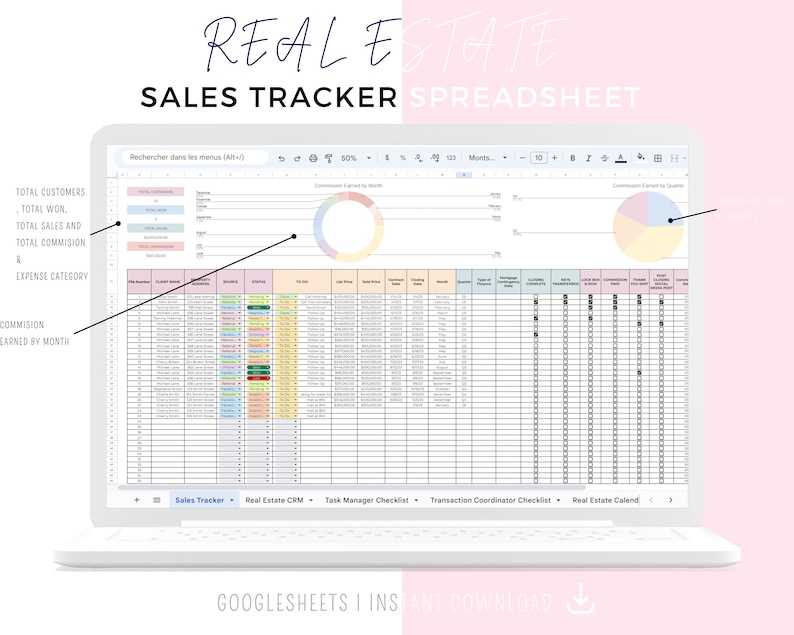 Real Estate Team Brokerage Sales Tracker Transaction Management Real ...