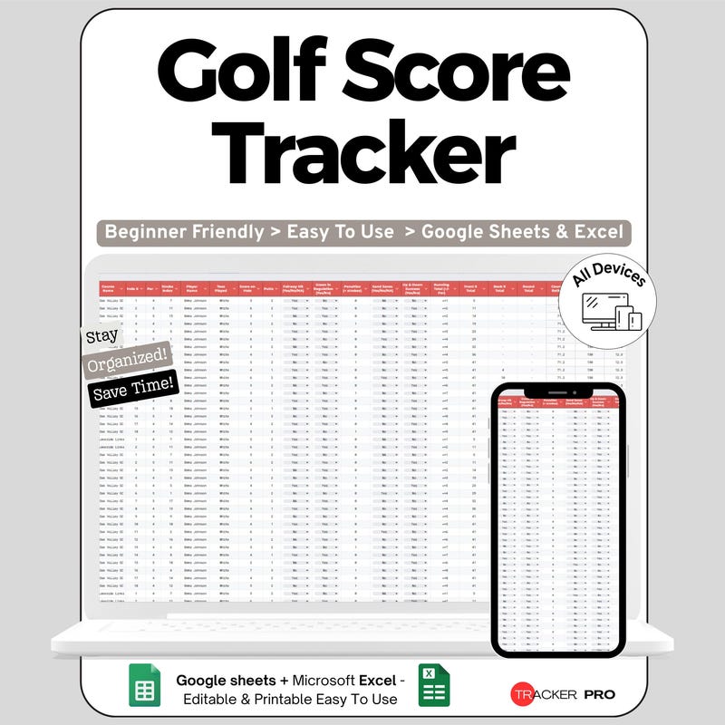 Golf Tracker Excel - Etsy