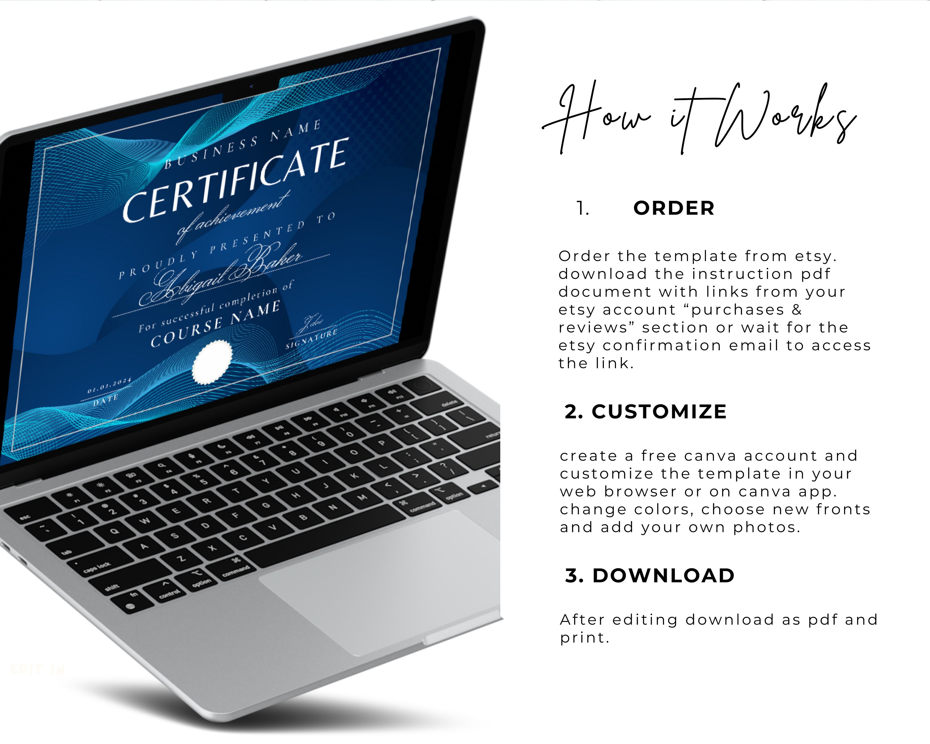 Certificate of Completion Template BUNDLE Editable - Etsy