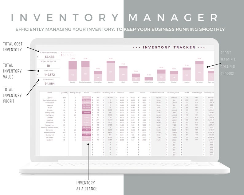Inventory Tracker Inventory List Inventory Sheet Inventory Log ...
