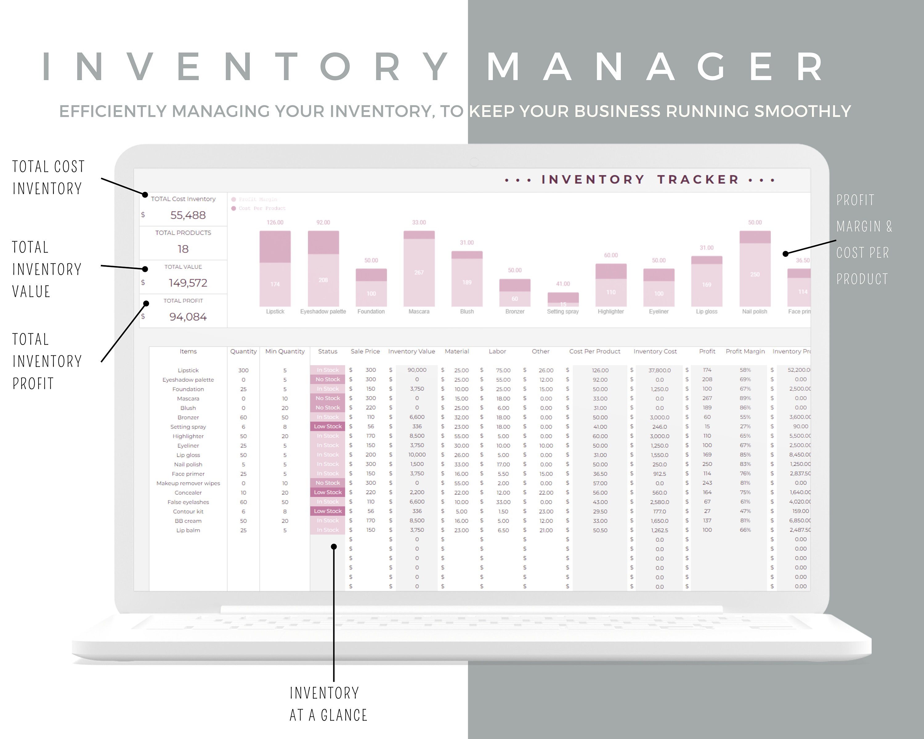 Inventory Tracker Inventory List Inventory Sheet Inventory Log ...