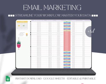 Email Marketing Tracker, Email Content Planner Spreadsheet, Google ...