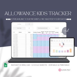 Allowance Tracker, Chore Chart, Allowance Chart, Chore Chart Editable ...