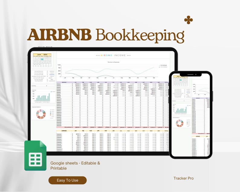 Airbnb Bookkeeping Spreadsheet, Rental Property Management, Airbnb Host ...