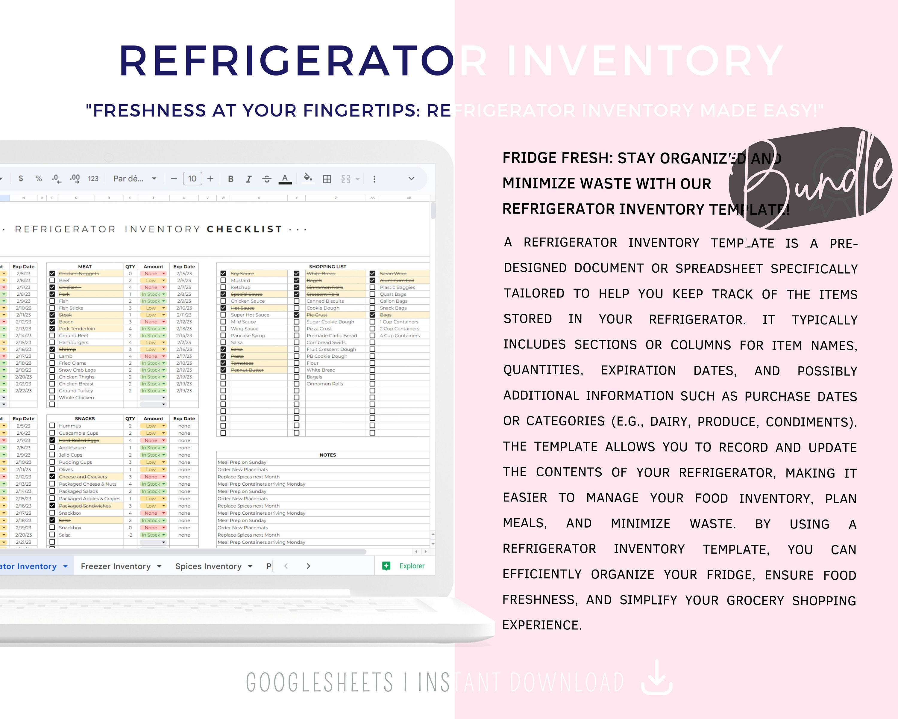Food Inventory Tracker List, Kitchen Inventory,pantry Inventory ...