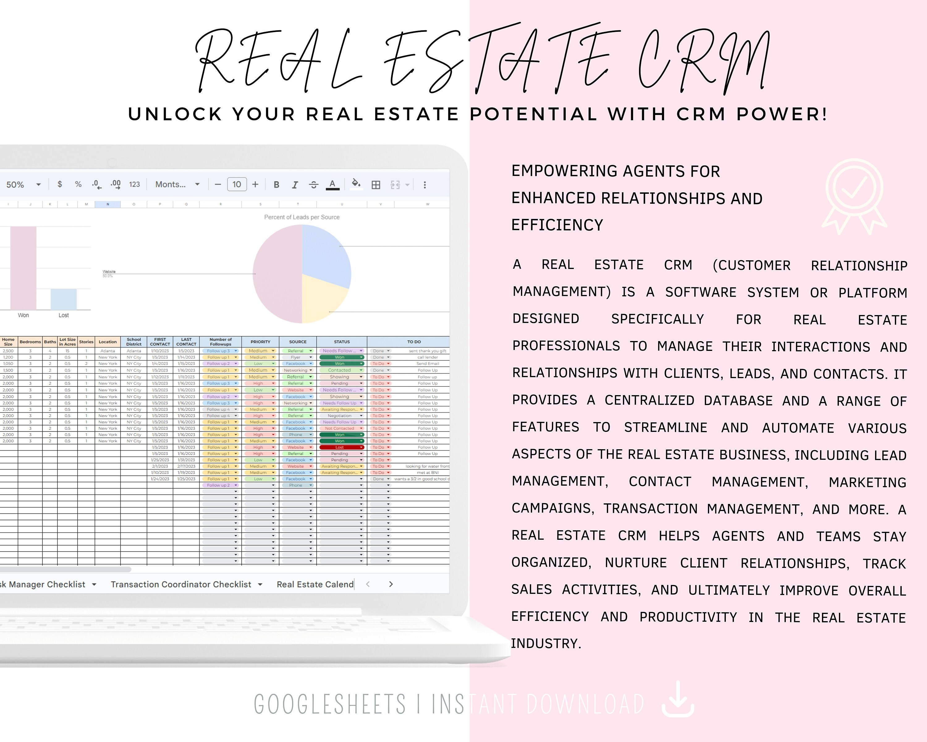 CRM Realtor, Realtor Client Tracker, Realtor Client Sheet, Realtor ...