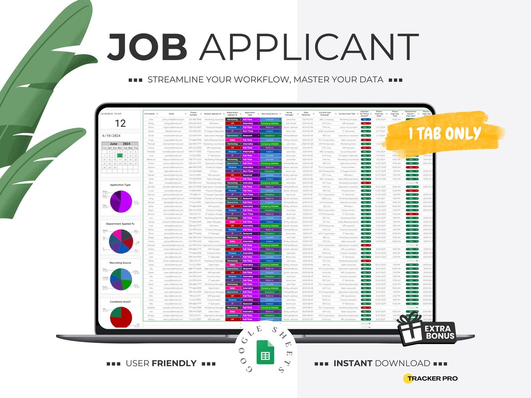 Job Application Tracker, Google Sheets Template, Job Interview Planner ...
