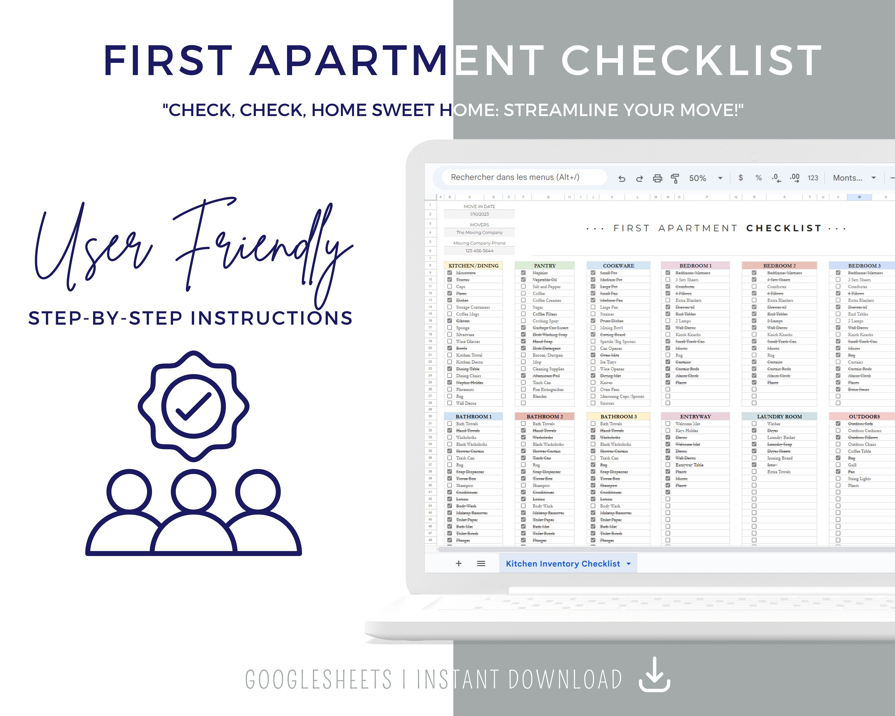 First Apartment Checklist Template Excel Spreadsheet, Our First ...