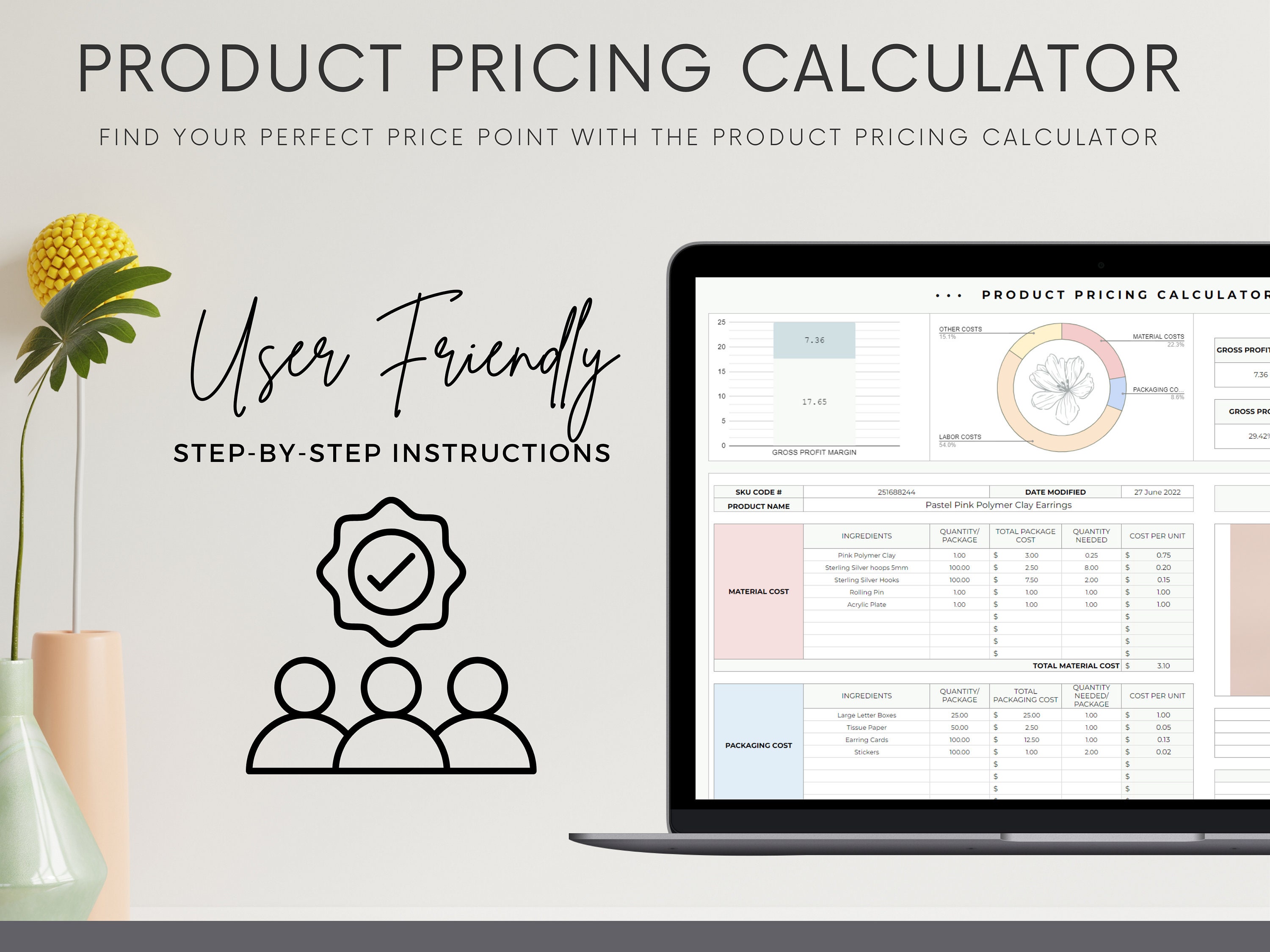 Product Pricing Calculator Spreadsheet for Excel and Google Sheets ...