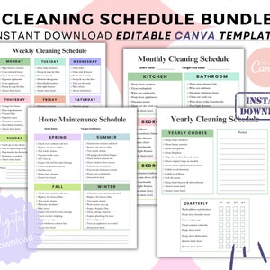 Ultimate Cleaning Schedule Bundle Editable,cleaning Planner Bundle ...
