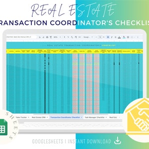 Realtor Transaction Checklist, Real Estate Excel Spreadsheets ...