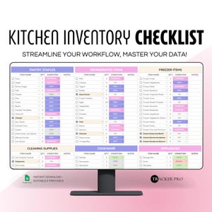 Printable Kitchen Inventory Planner Template Bundle, Pantry, Freezer ...