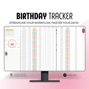 Birthday Tracker Template Excel Spreadsheet, Birthday Gift Tracker ...