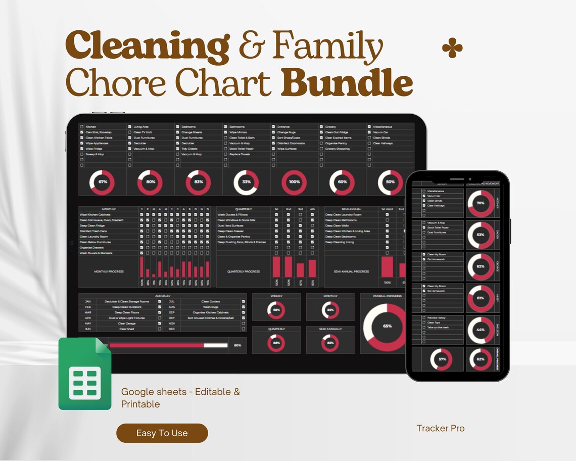 Cleaning Schedule Spreadsheet, Cleaning Checklist, Cleaning Tracker ...