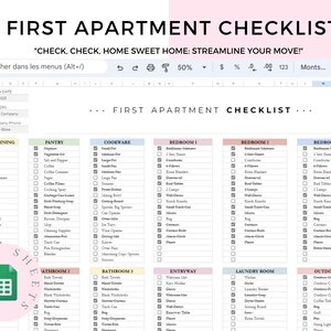 Furniture Inventory, First Apartment Checklist Template Excel ...