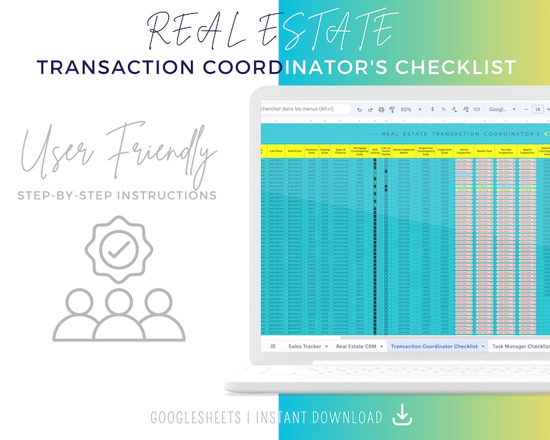 Realtor Transaction Checklist, Real Estate Excel Spreadsheets ...