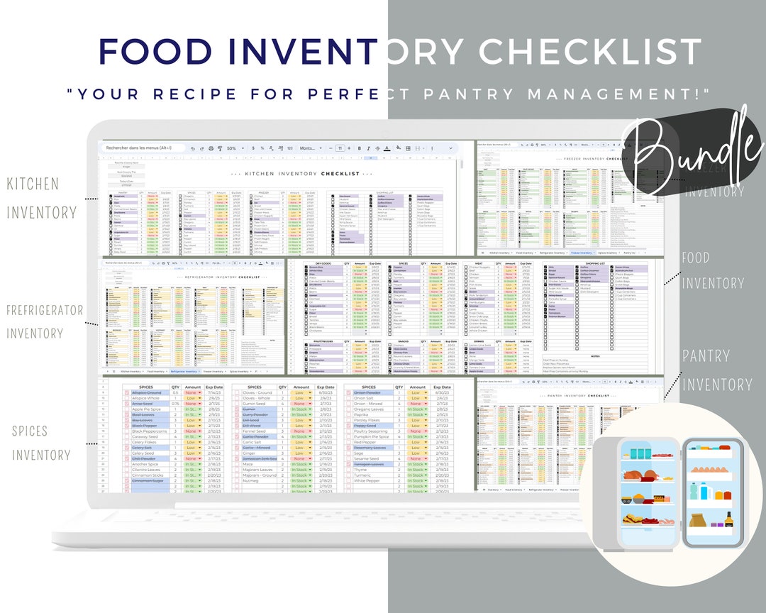 Food Inventory Template Bundle Ultimate Food Tracker - Etsy