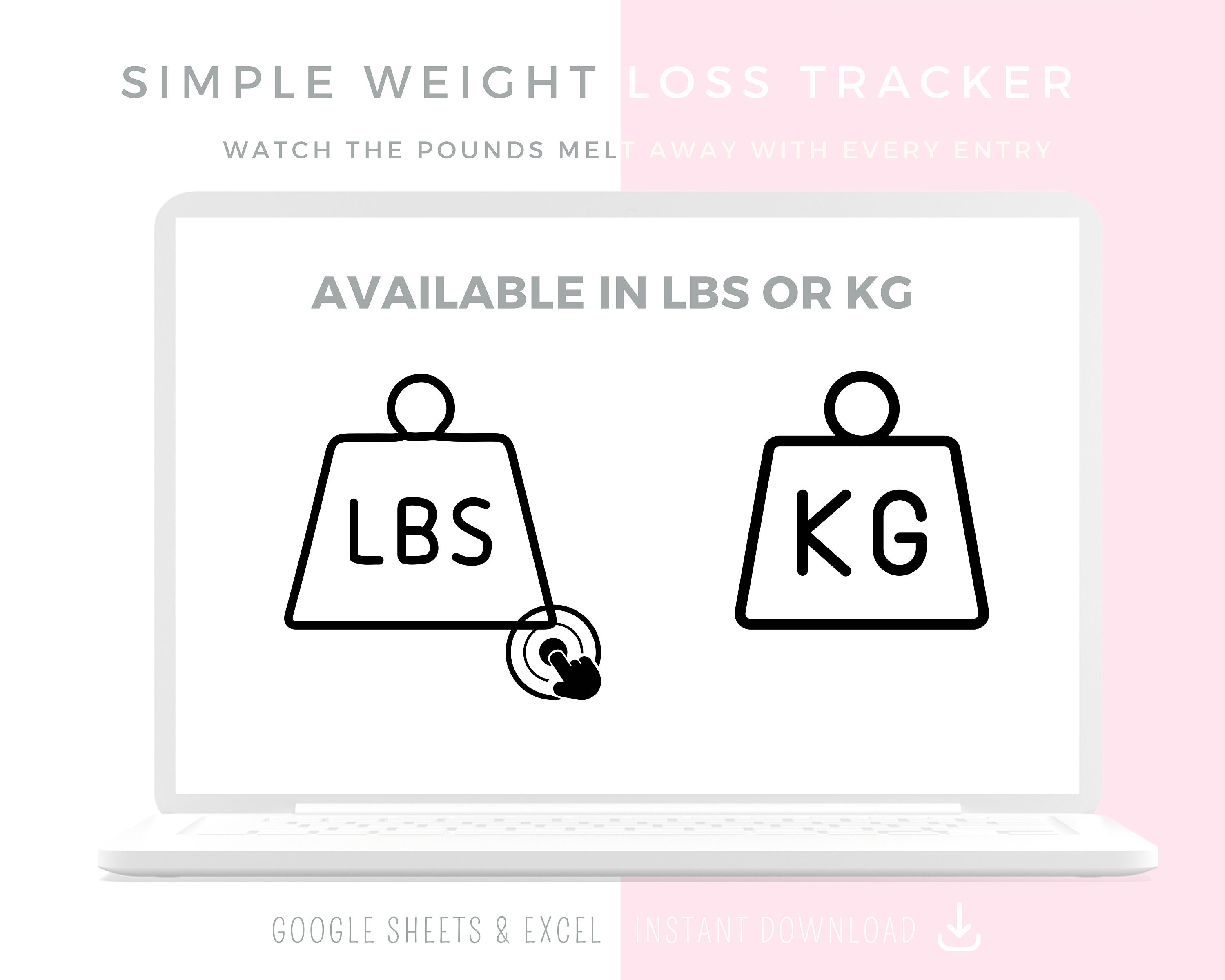 Weight Loss Tracker Spreadsheet for Google Sheets, Weight Loss Planner ...
