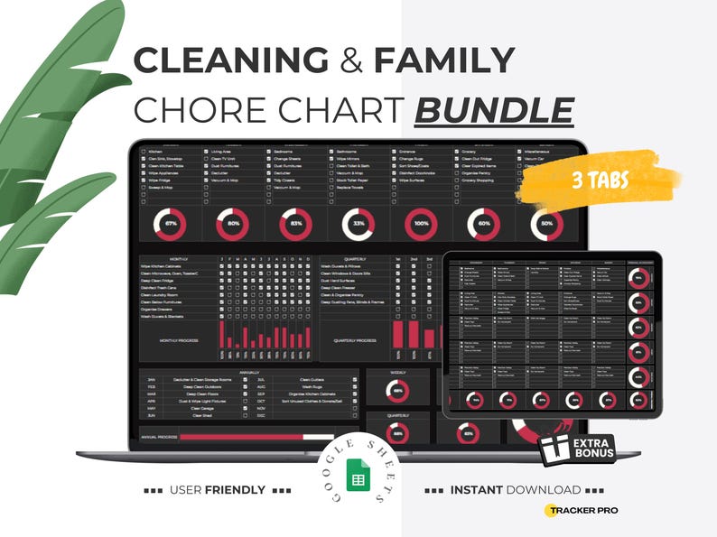 Family Chore Chart Google Sheets Excel Template Planner, Family Chore ...