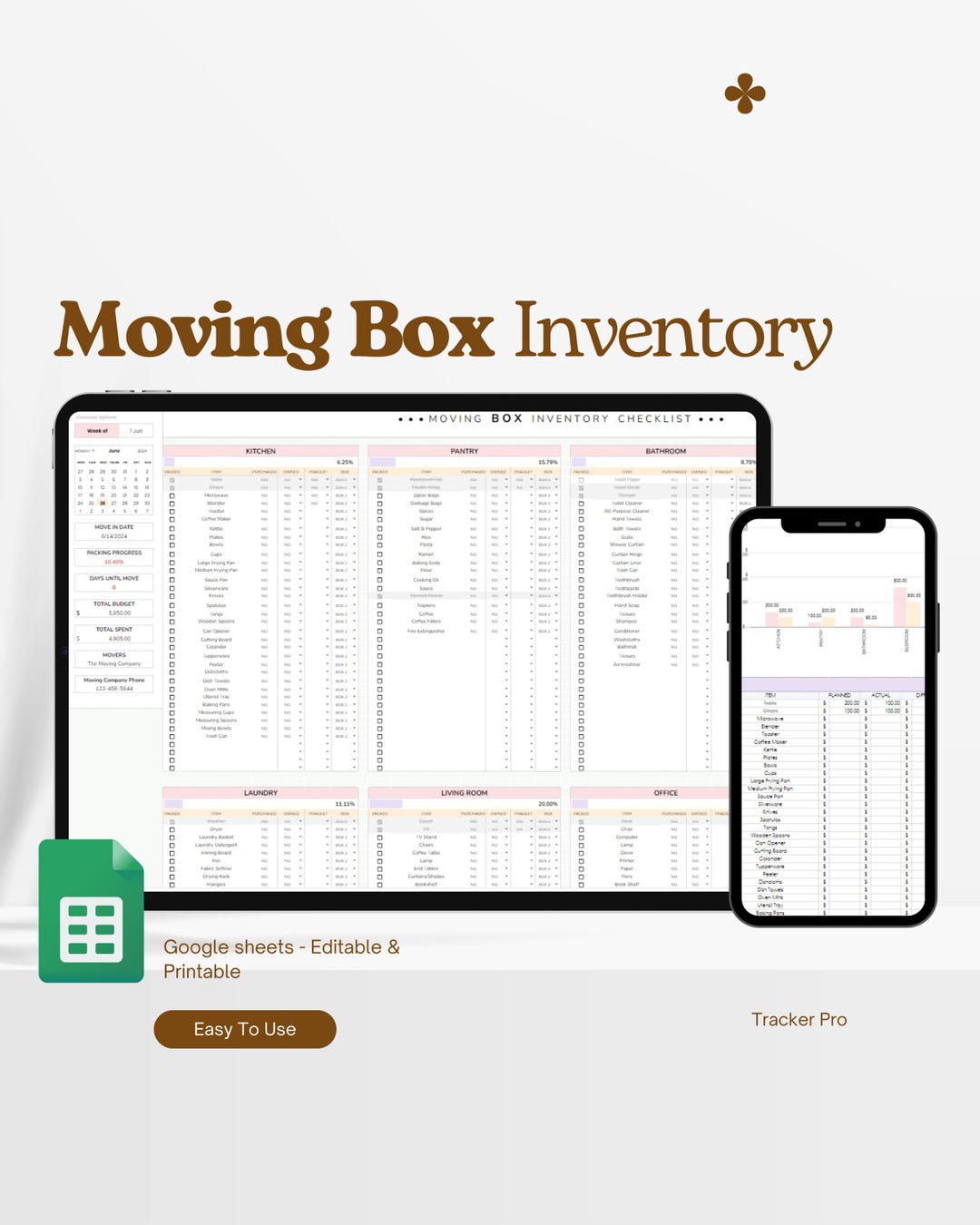 Moving Box Inventory Template, Moving Planner, Moving Box Checklist ...